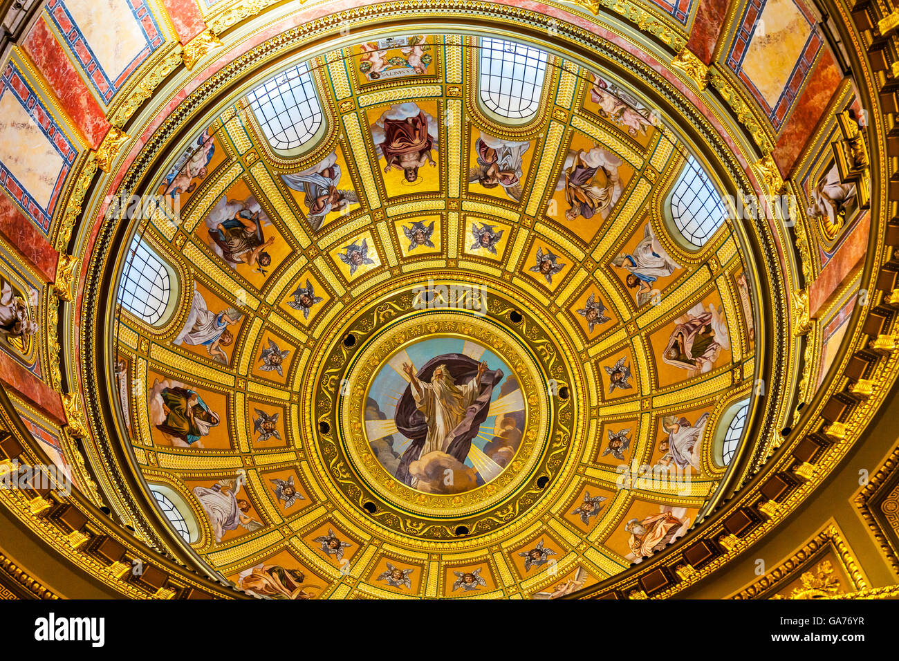 Dome God Christ Basilica Arch Saint Stephens Cathedral Budapest Hungary ...