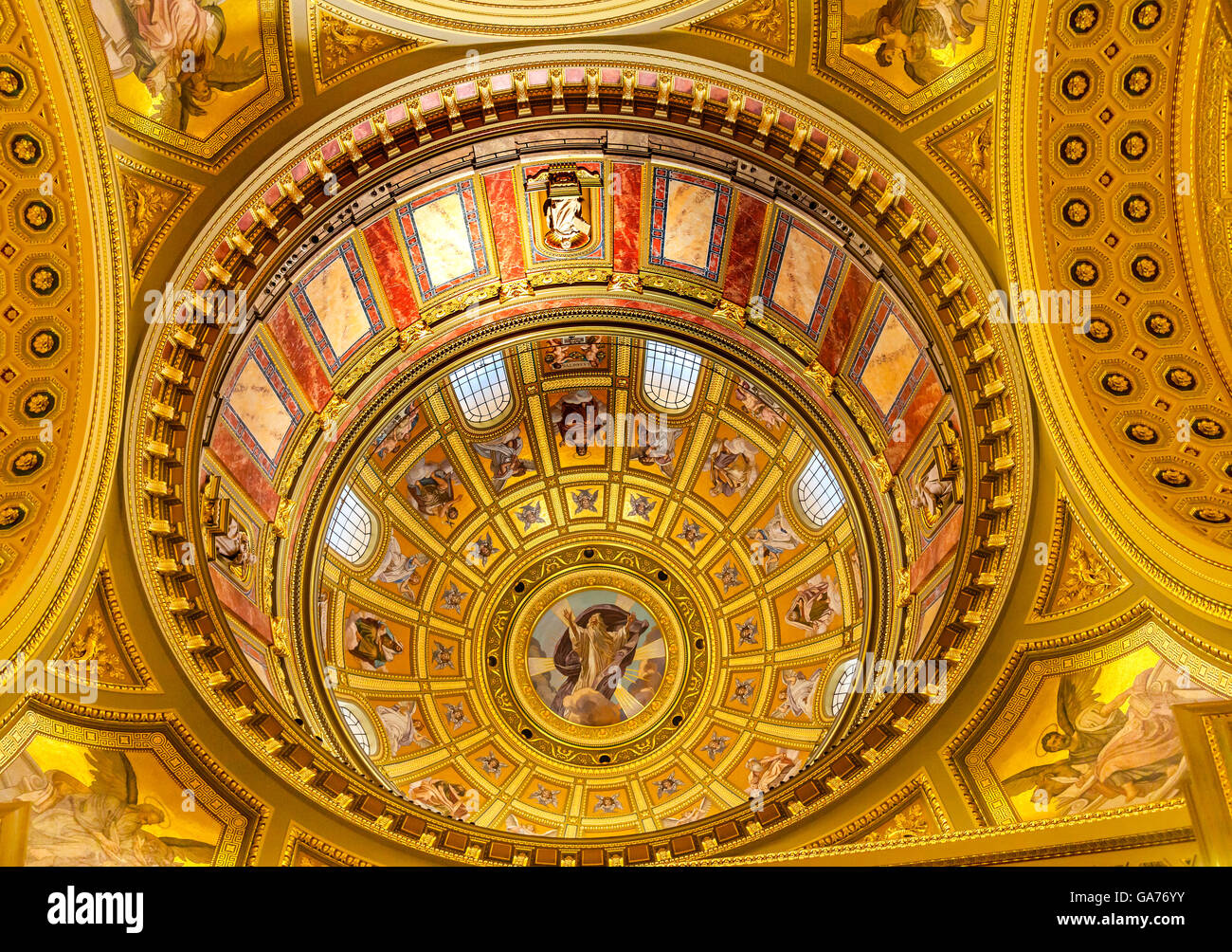 Dome God Christ Basilica Arch Saint Stephens Cathedral Budapest Hungary ...