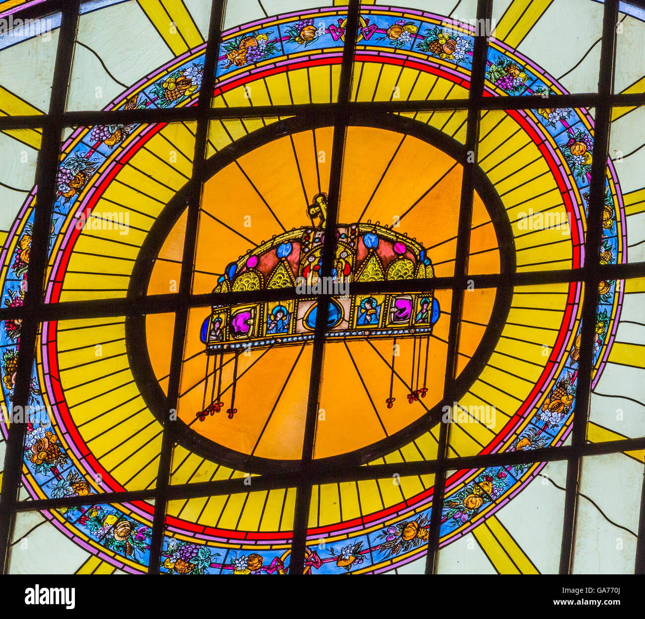 Hungarian Crown Stained Glass Basilica Arch Saint Stephens Cathedral ...
