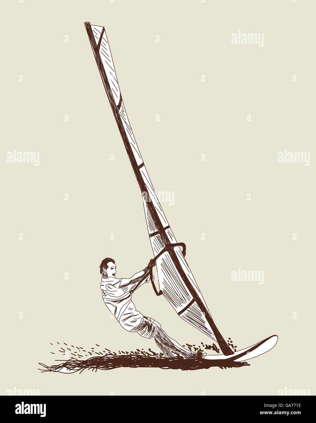 Vector drawing windsurfer hi-res stock photography and images - Alamy