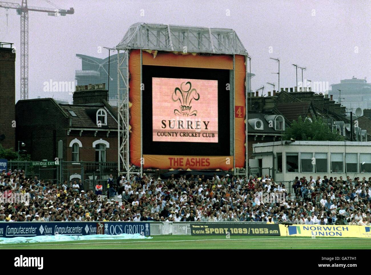 The scoreboard displays the surrey emblem hi-res stock photography and ...
