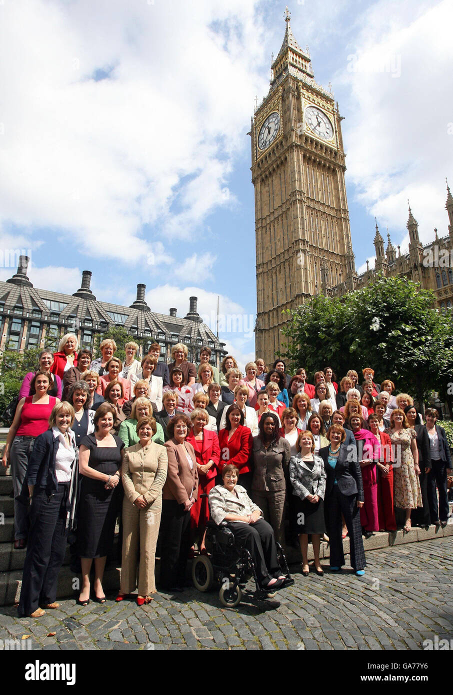 A group picture of some of Labour's women MP's outside Parliament today ...