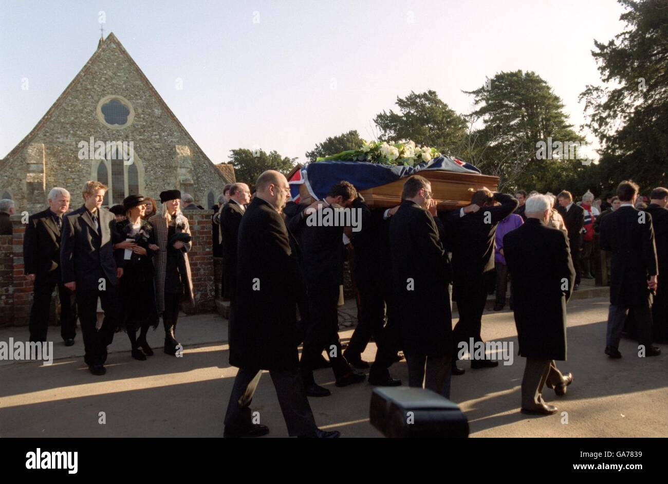 Peter blakes coffin is taken to its final resting place hi-res stock ...