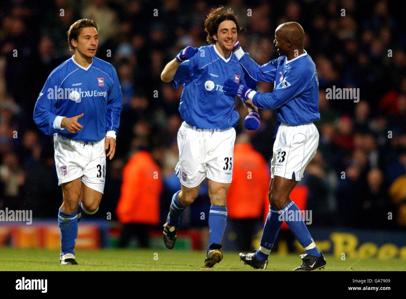 Ipswich Town's Sixto Peralta celebrates his goal with teammates Matijn ...