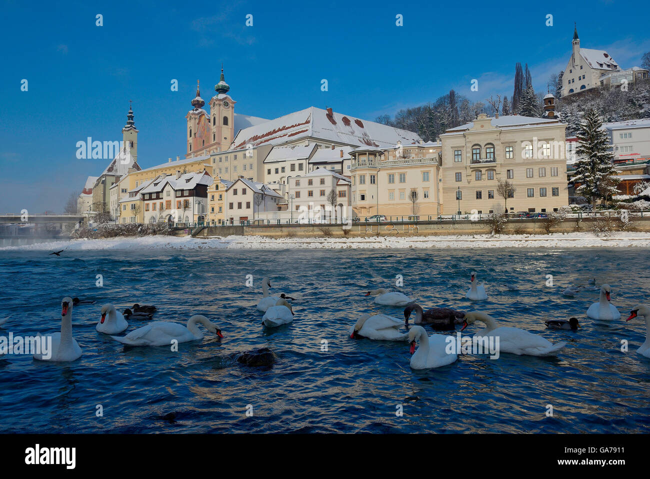 St. Michael Church, Steyr River, Steyr, Upper Austria Stock Photo - Alamy