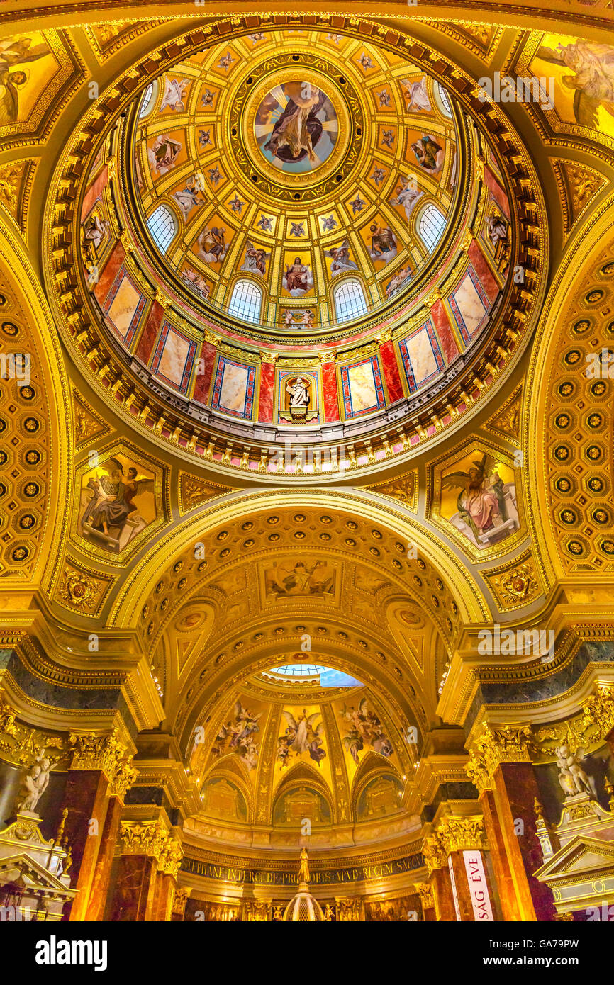 Dome God Christ Basilica Arch Saint Stephens Cathedral Budapest Hungary ...