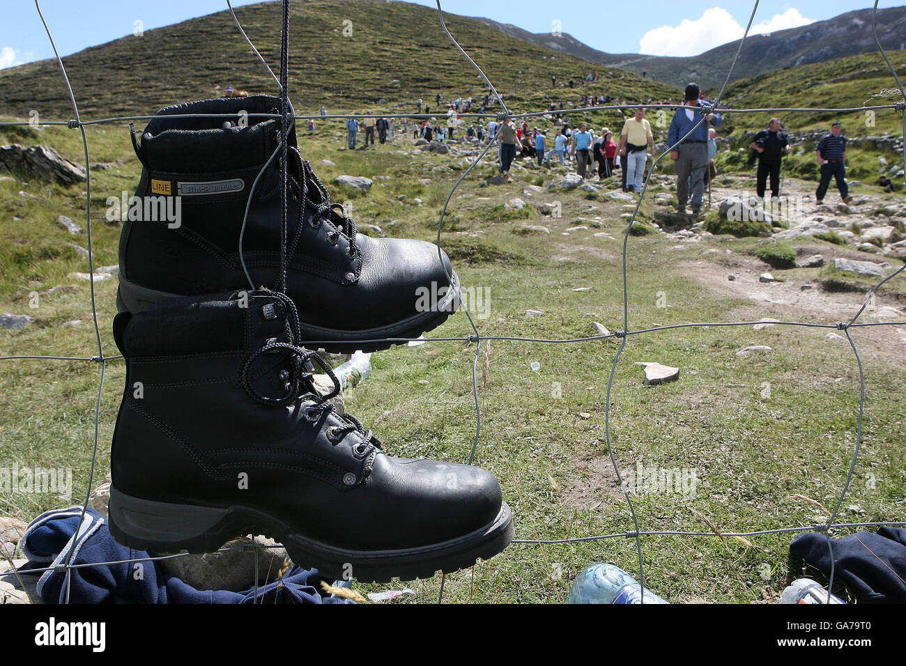Thousands of Pilgrims climb the Croagh Patrick mountain in honour of St ...