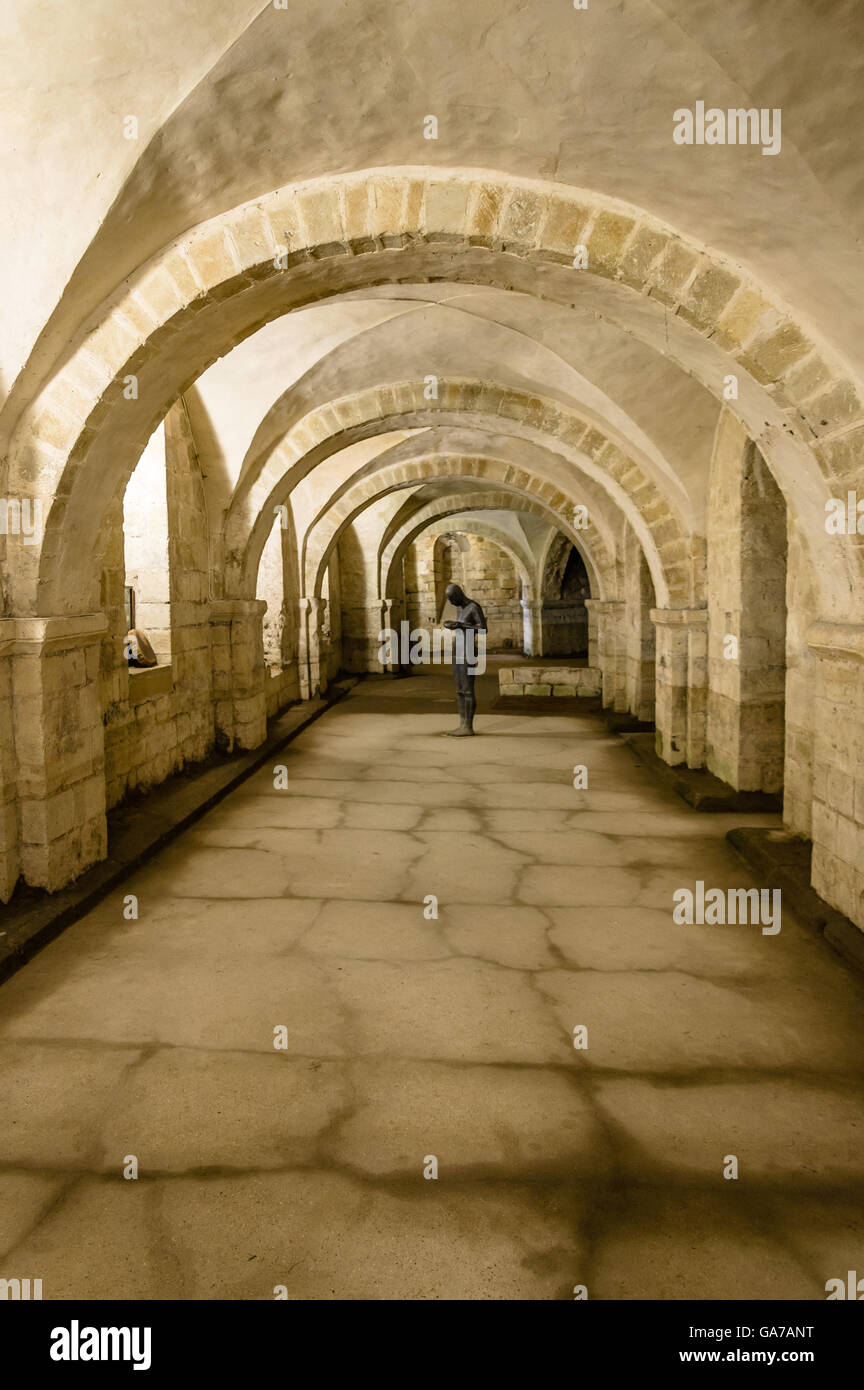 Winchester, UK - August 16, 2015: Interior view of the crypt of ...