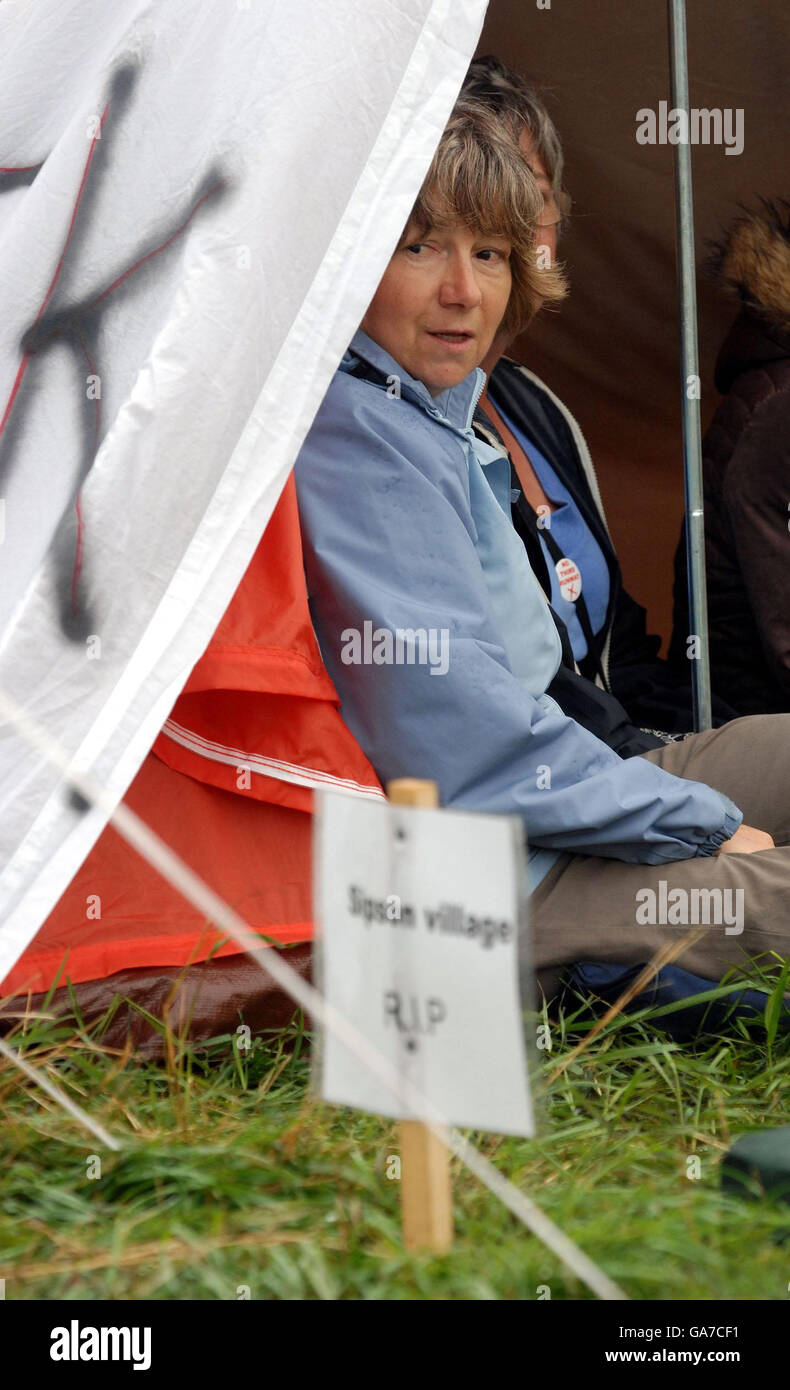 Lesley Harrison from the village of Sipson, near Heathrow, joins other ...
