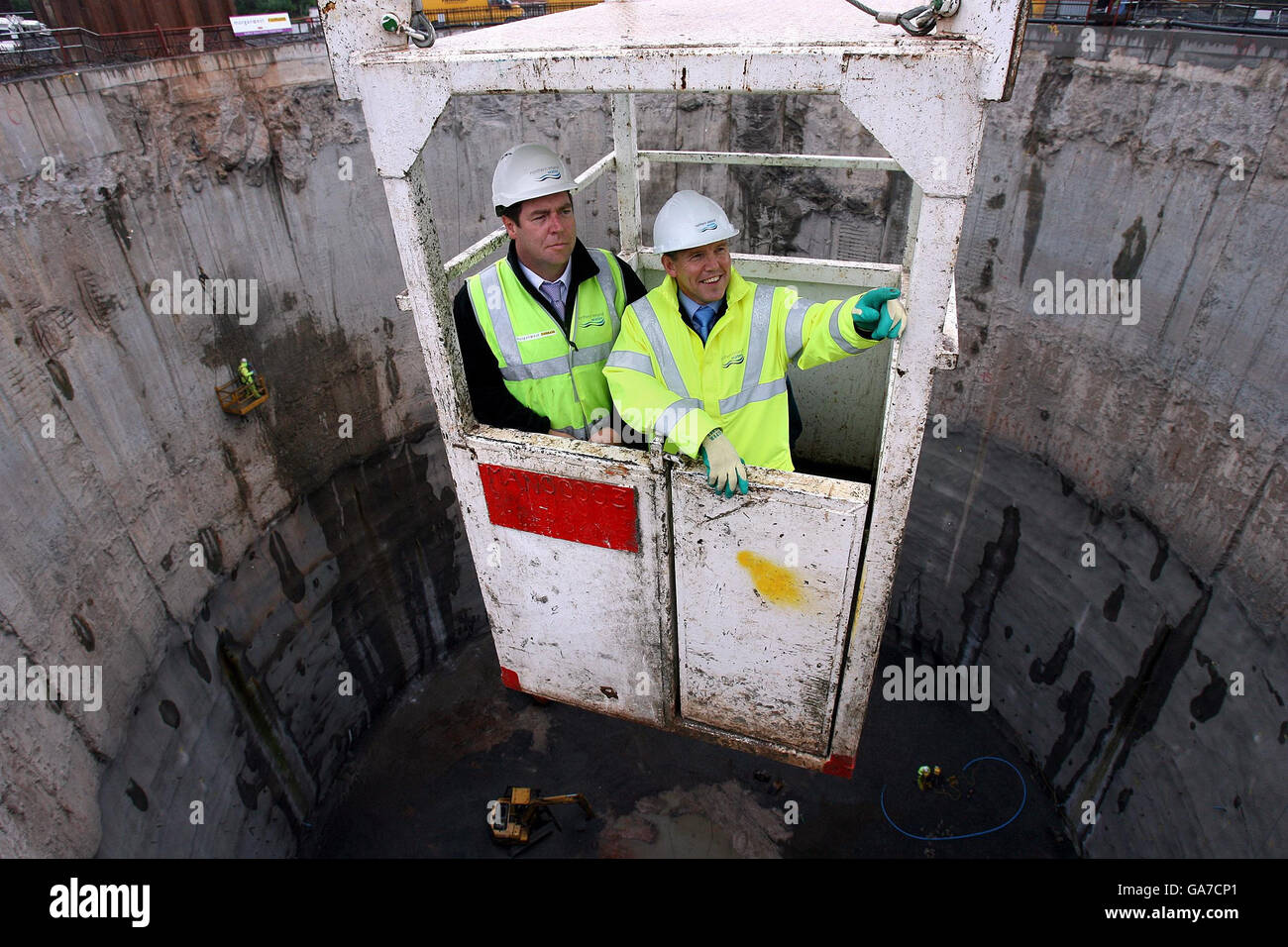 Lowered into largest excavation in history belfast hi-res stock ...
