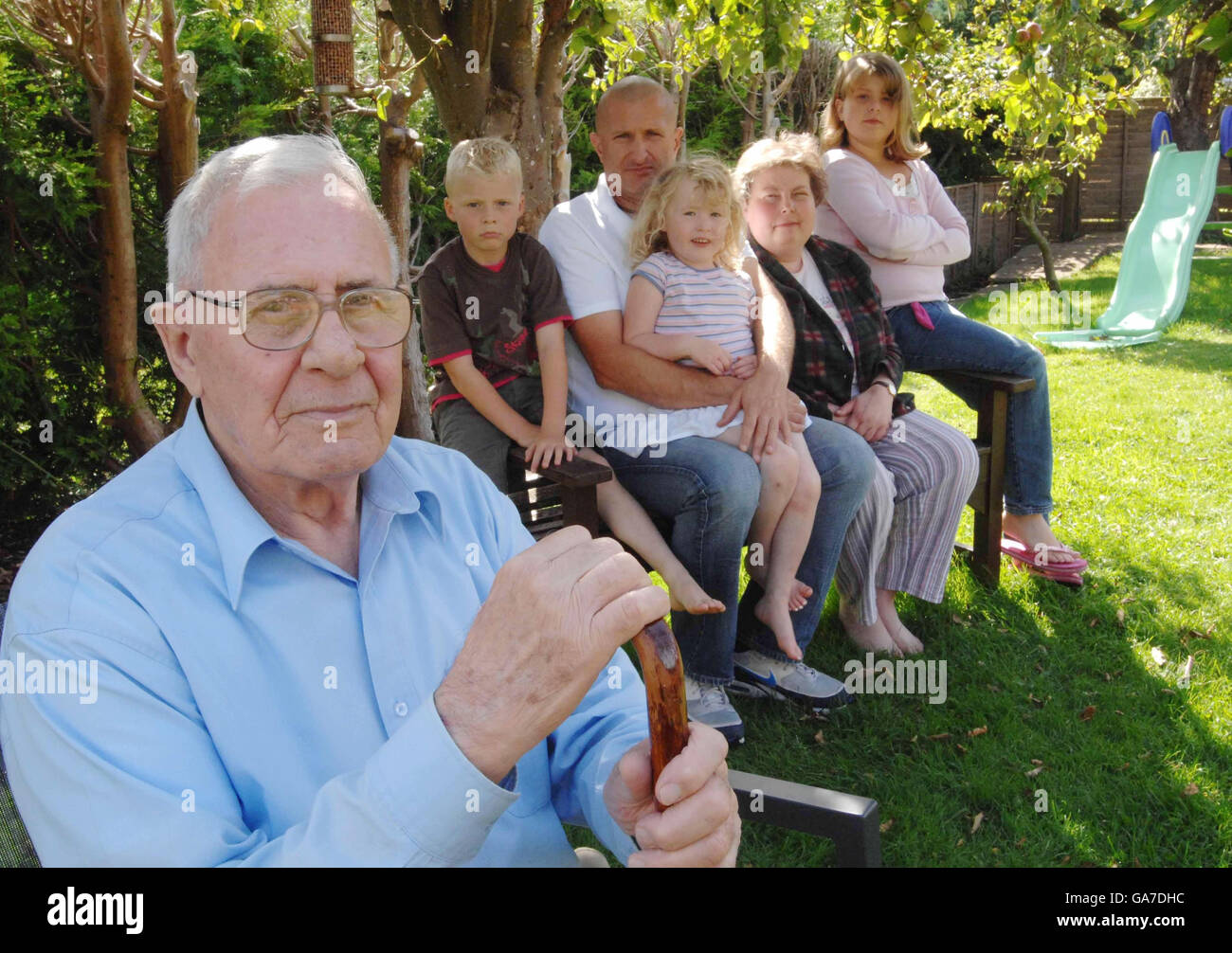 Edwin Coglan (front) aged 78 with his son Andrew, his daughter-in-law ...