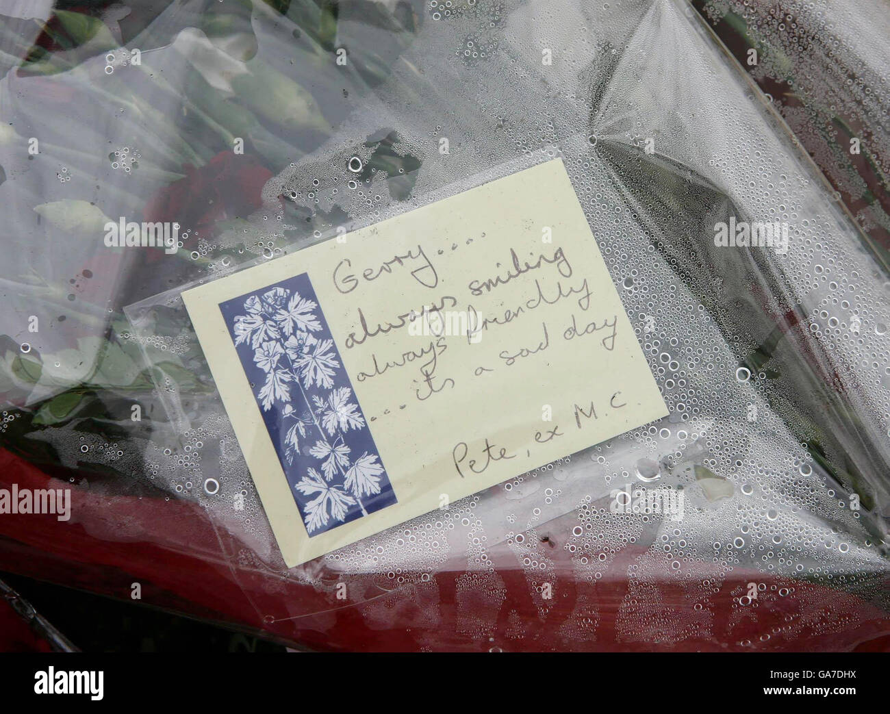 Tributes lie in place for the murdered Hell's Angel Gerry Tobin, as his ...