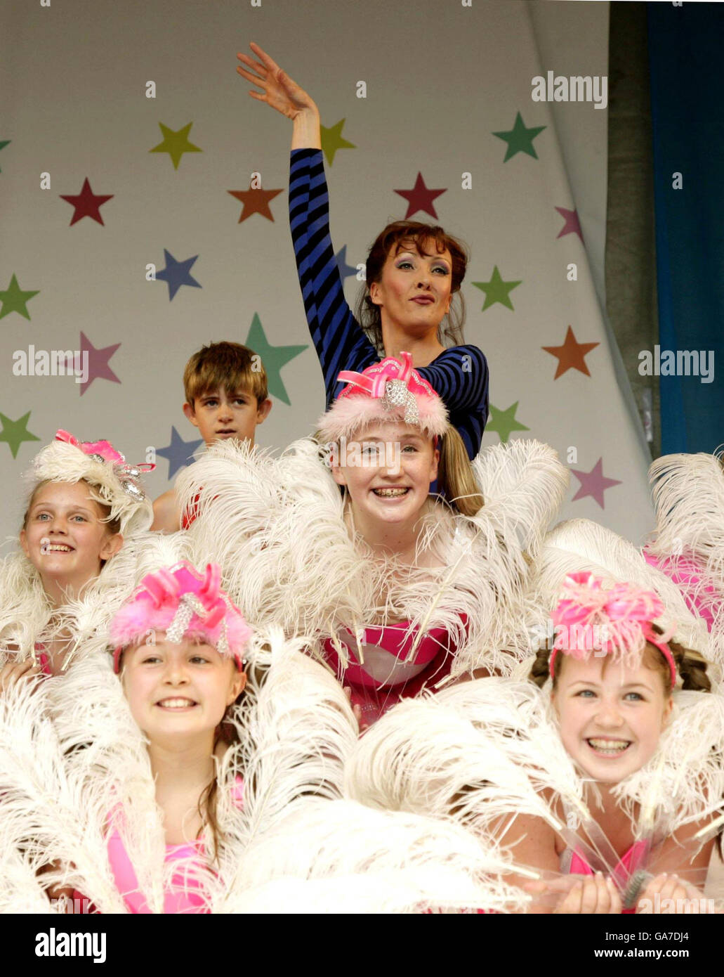 Performers from the musical 'Billy Elliot', including Travis Yates ...