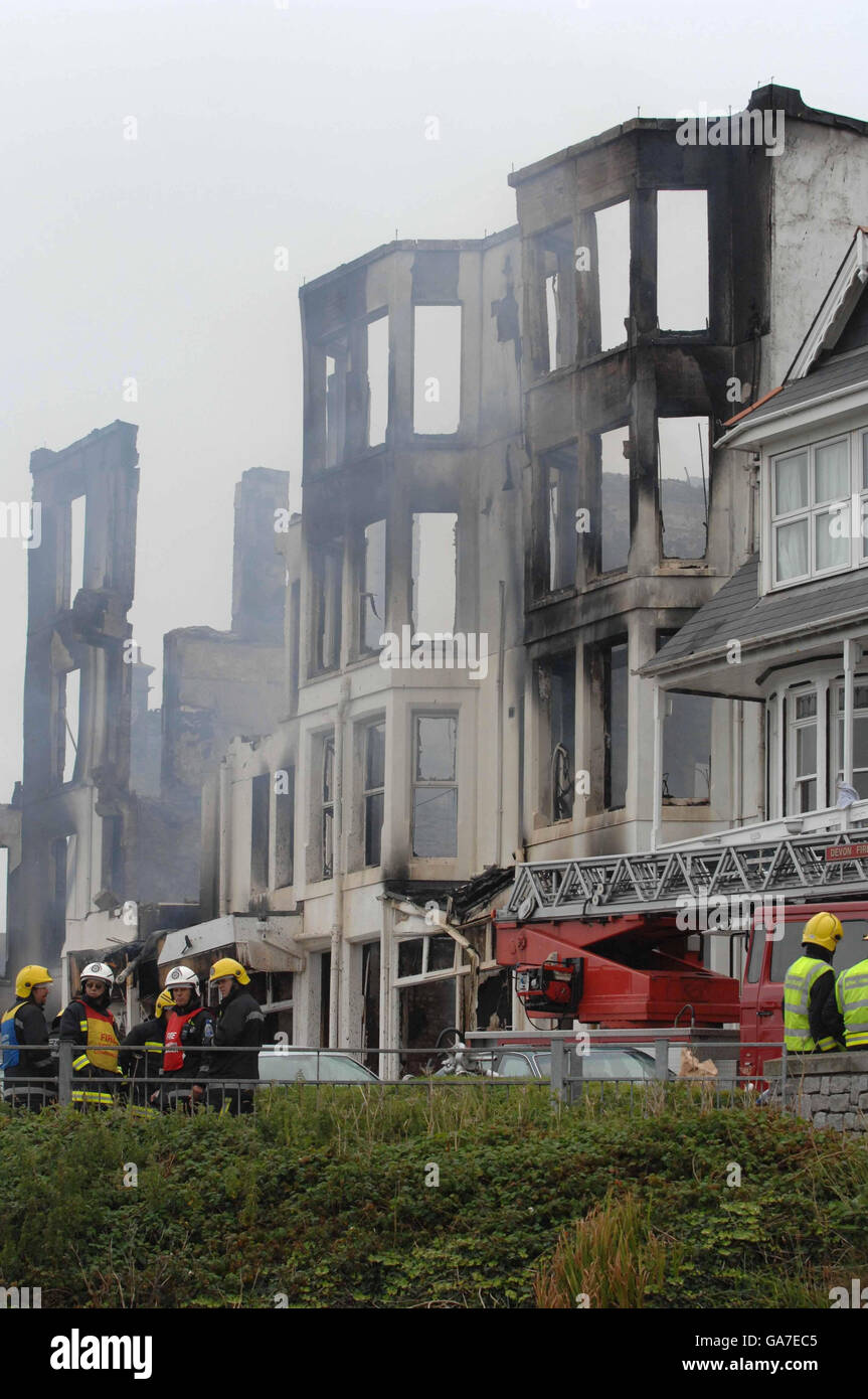 Firefighters at Penhallow Hotel, in Newquay, Cornwall where one person ...