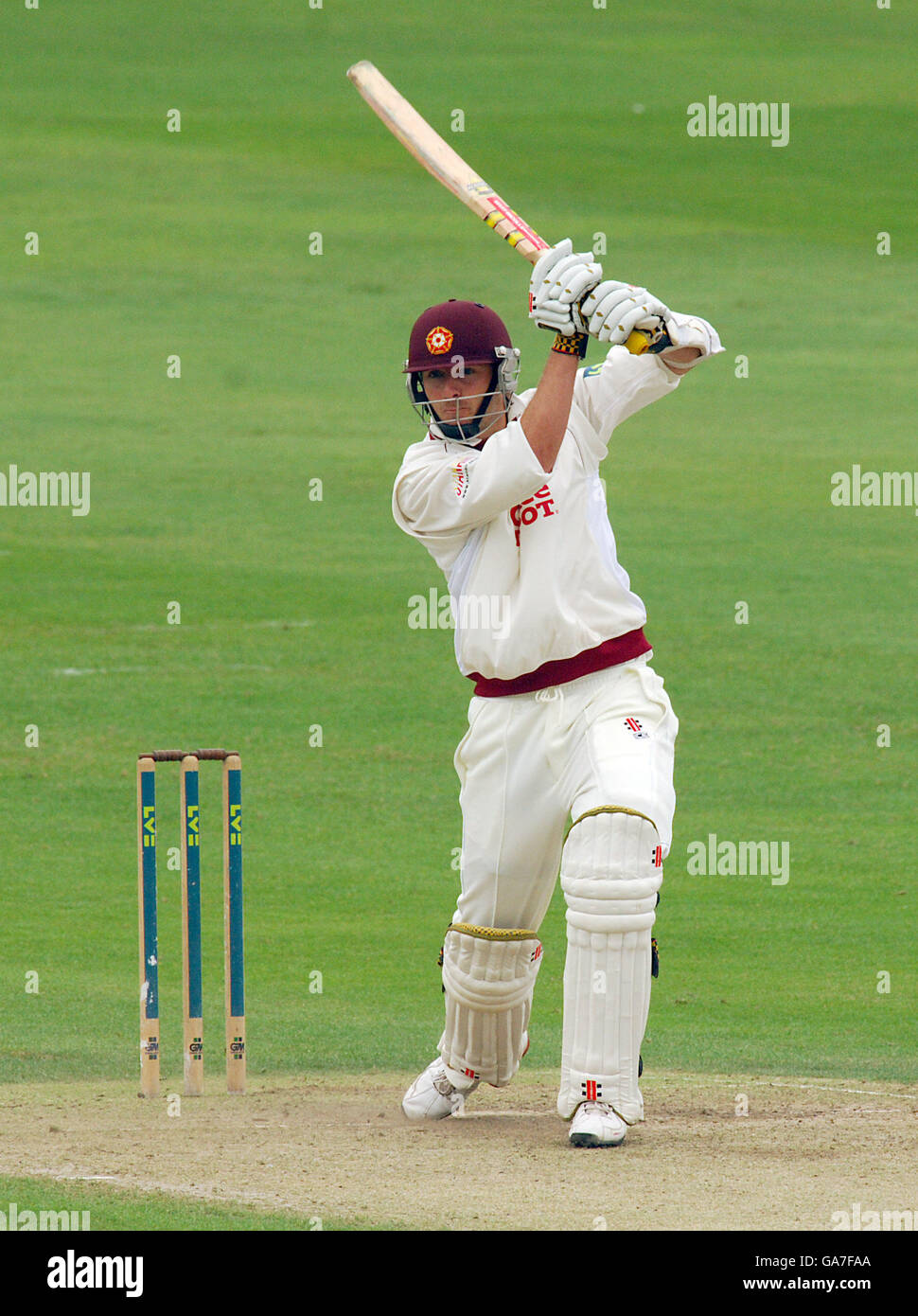 Northamptonshire's Andrew Crook in action during his half century ...