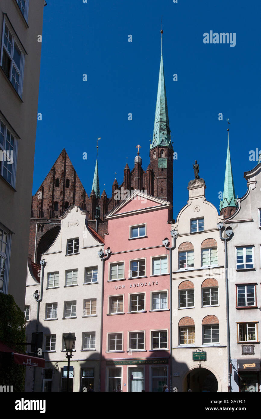 Iconic tall terraced houses and buildings in the winding back streets ...