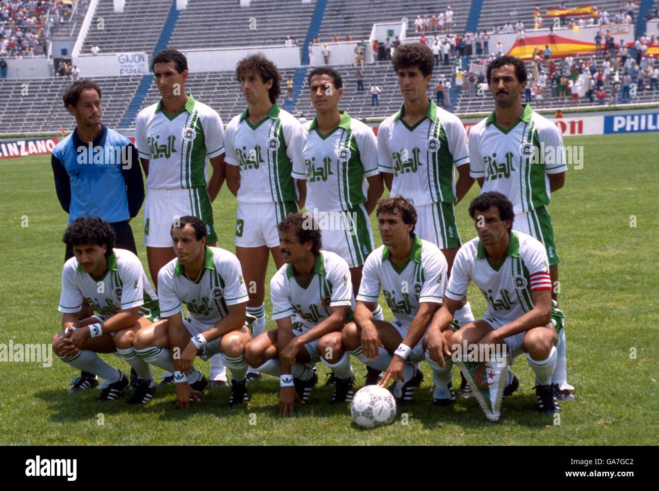 Algeria team group. (back l-r) Nasser DRID (goalkeeper), Noureddine ...