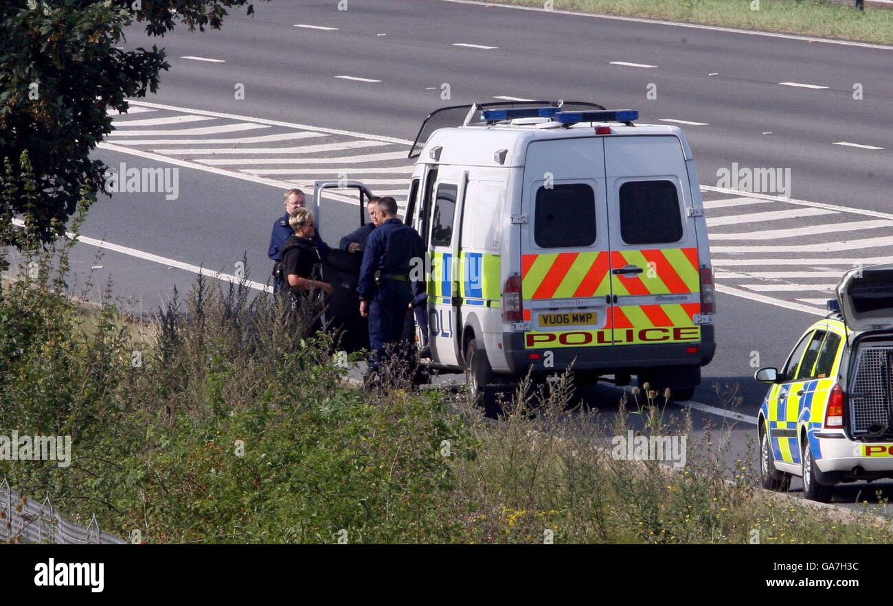 Shots fired at police car Stock Photo - Alamy