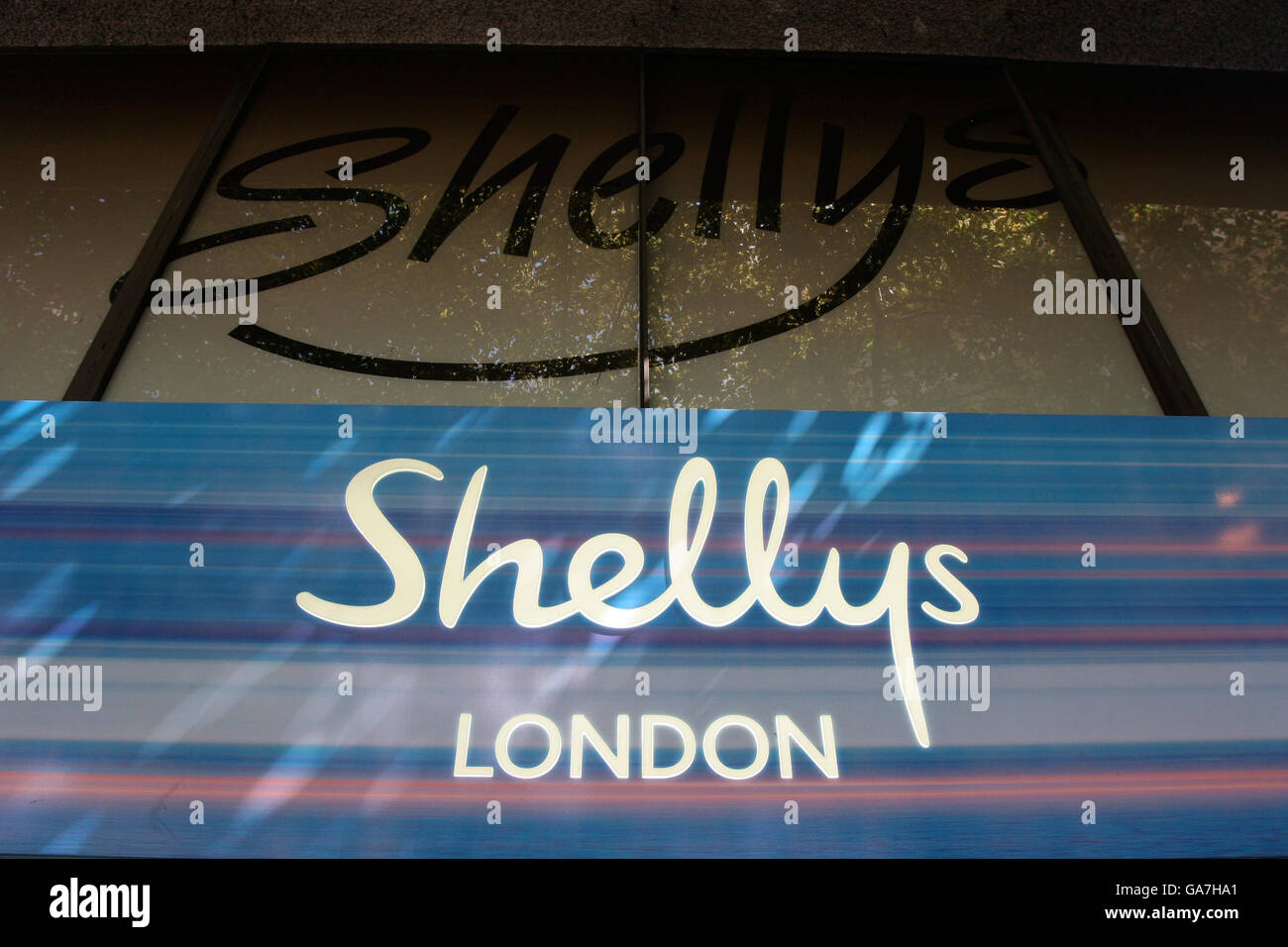 General view of a Shellys store in Covent Garden, central London Stock ...