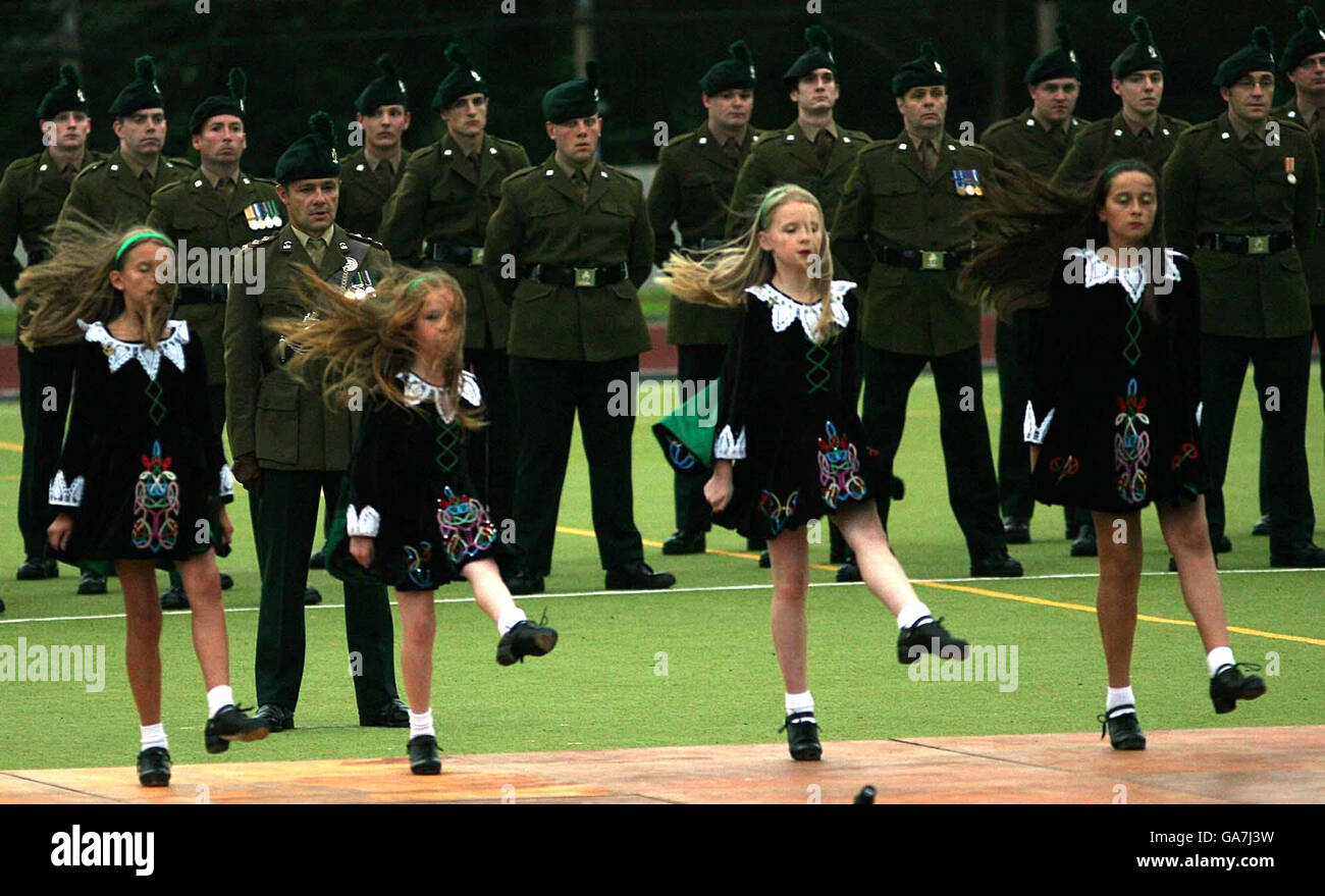 STANDALONE Photo. Irish dancers performs in front of the new 38th ...