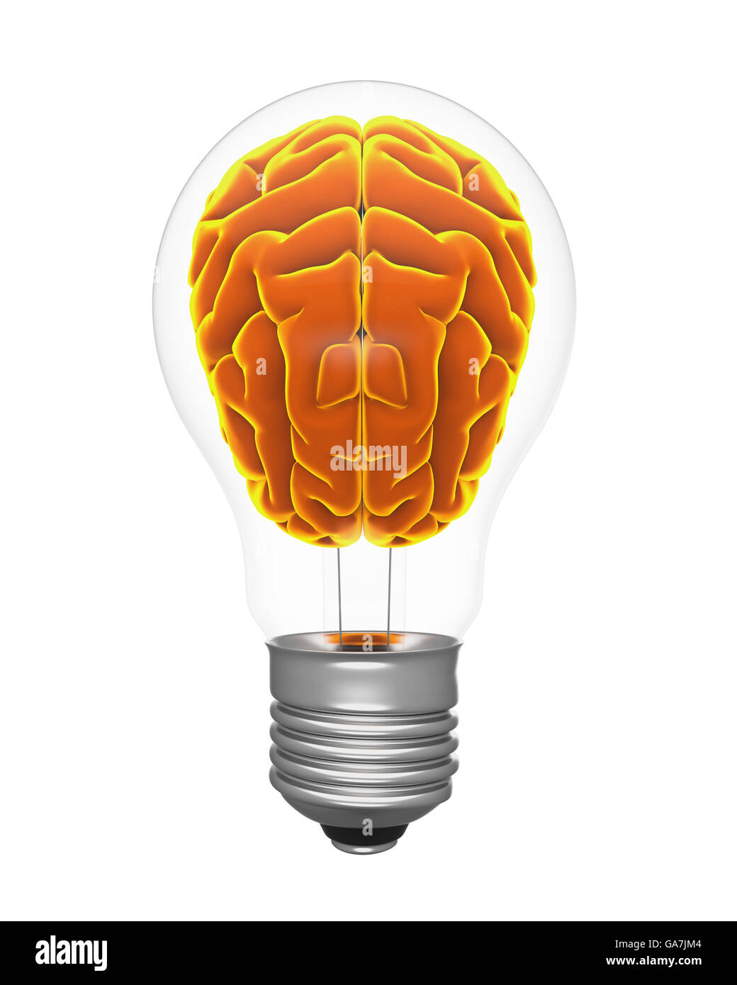 Light bulb human brain inside hi-res stock photography and images - Alamy