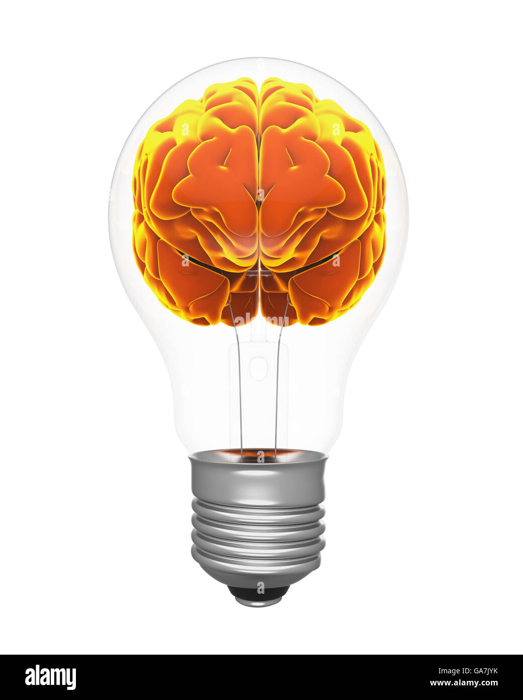 Light bulb human brain inside hi-res stock photography and images - Alamy