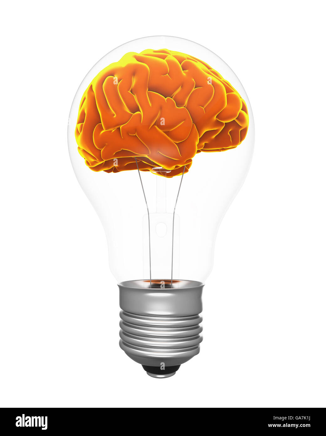 Light bulb human brain inside hi-res stock photography and images - Alamy