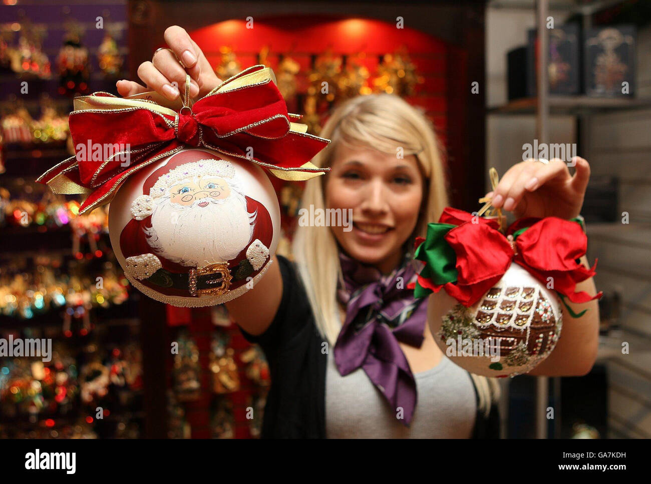 Santa opens Harrods Christmas World - London Stock Photo - Alamy