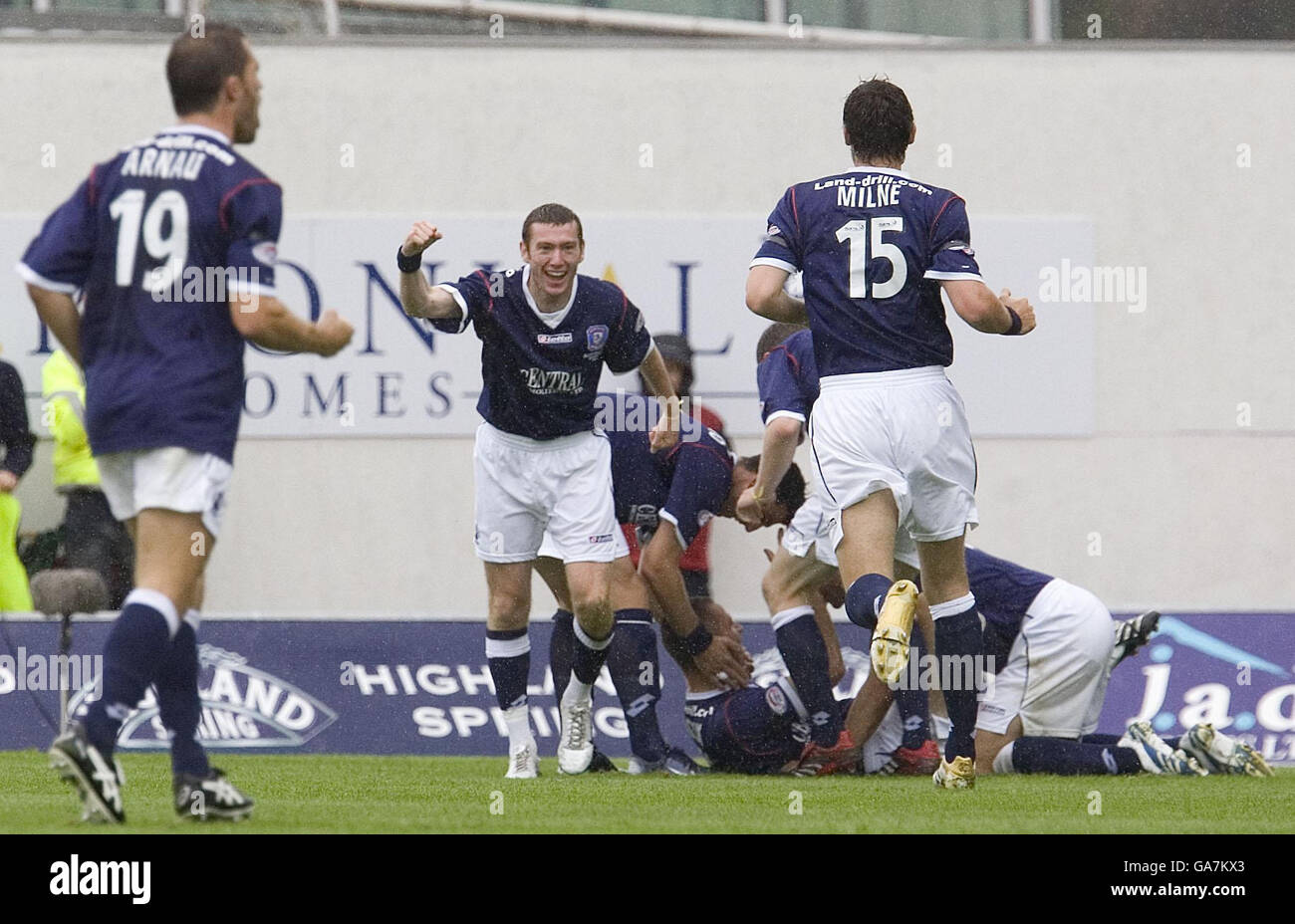 Scottish premier league match against falkirk at falkirk stadium hi-res ...