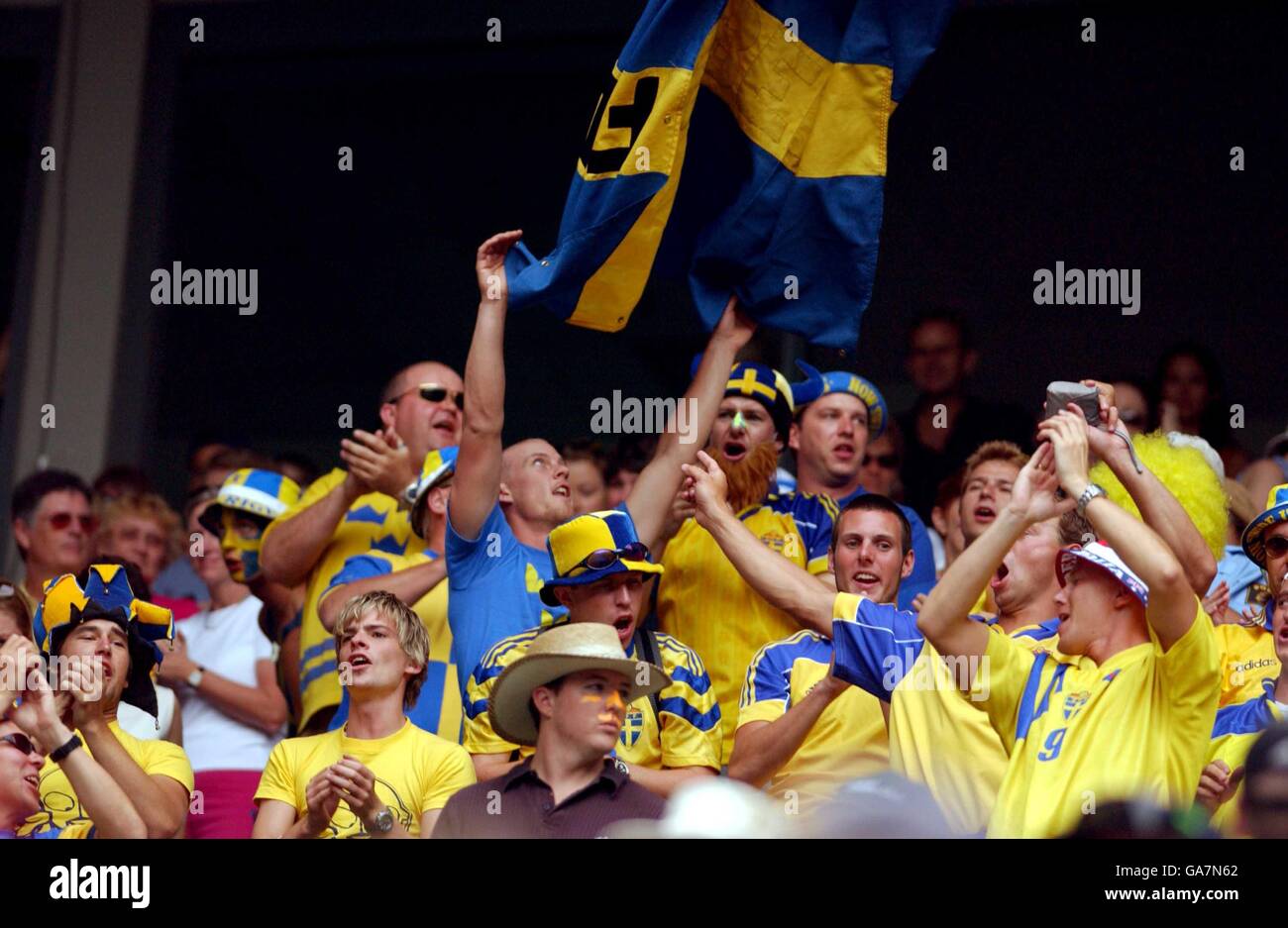 Tennis - Australian Open - Fourth Round. Swedish fans celebrate Jonas ...