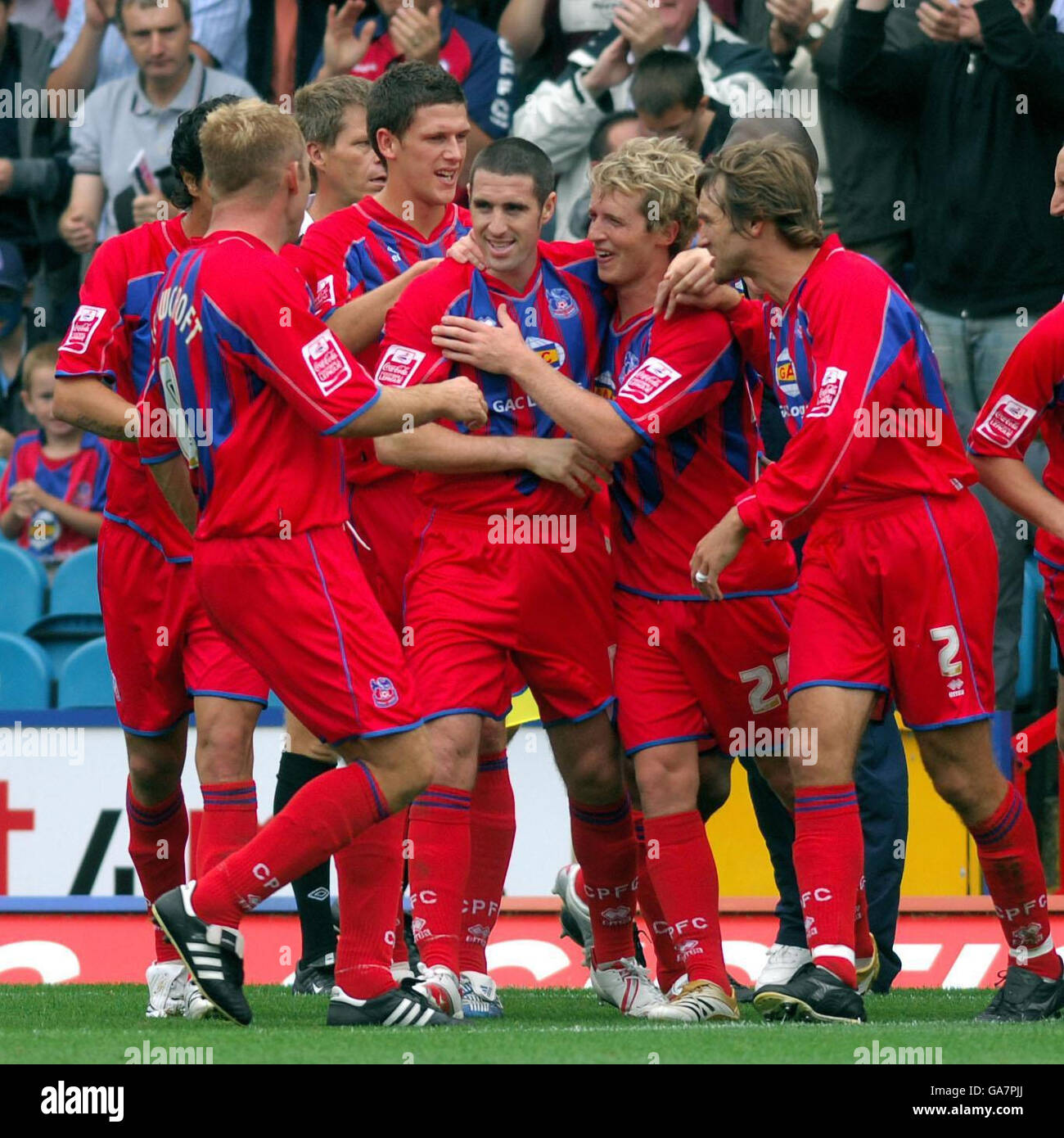 Crystal Palace's Stuart Green (2nd right) celebrates scoring the first ...