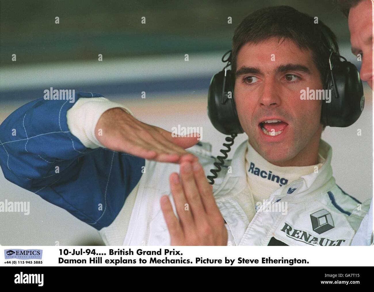 Formula One Motor Racing - British Grand Prix. Damon Hill explains to ...