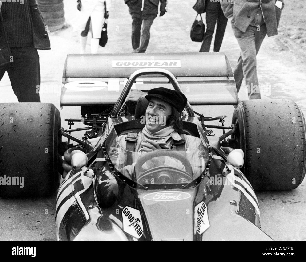 Jackie stewart in racing car Black and White Stock Photos & Images - Alamy