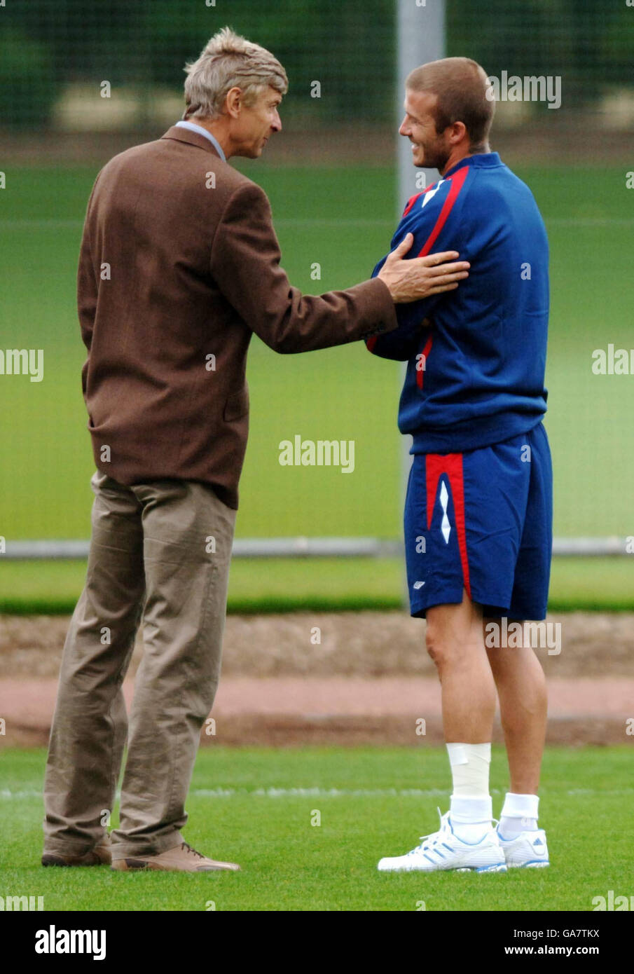 David beckham during training session at wembley hi-res stock ...