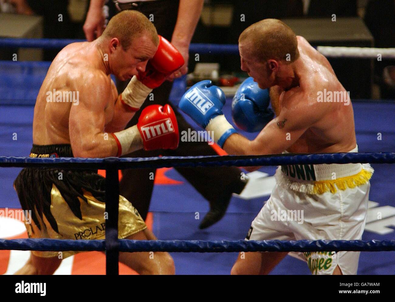 Eamonn Magee from Ireland gets the better of Jon Thaxton from England ...