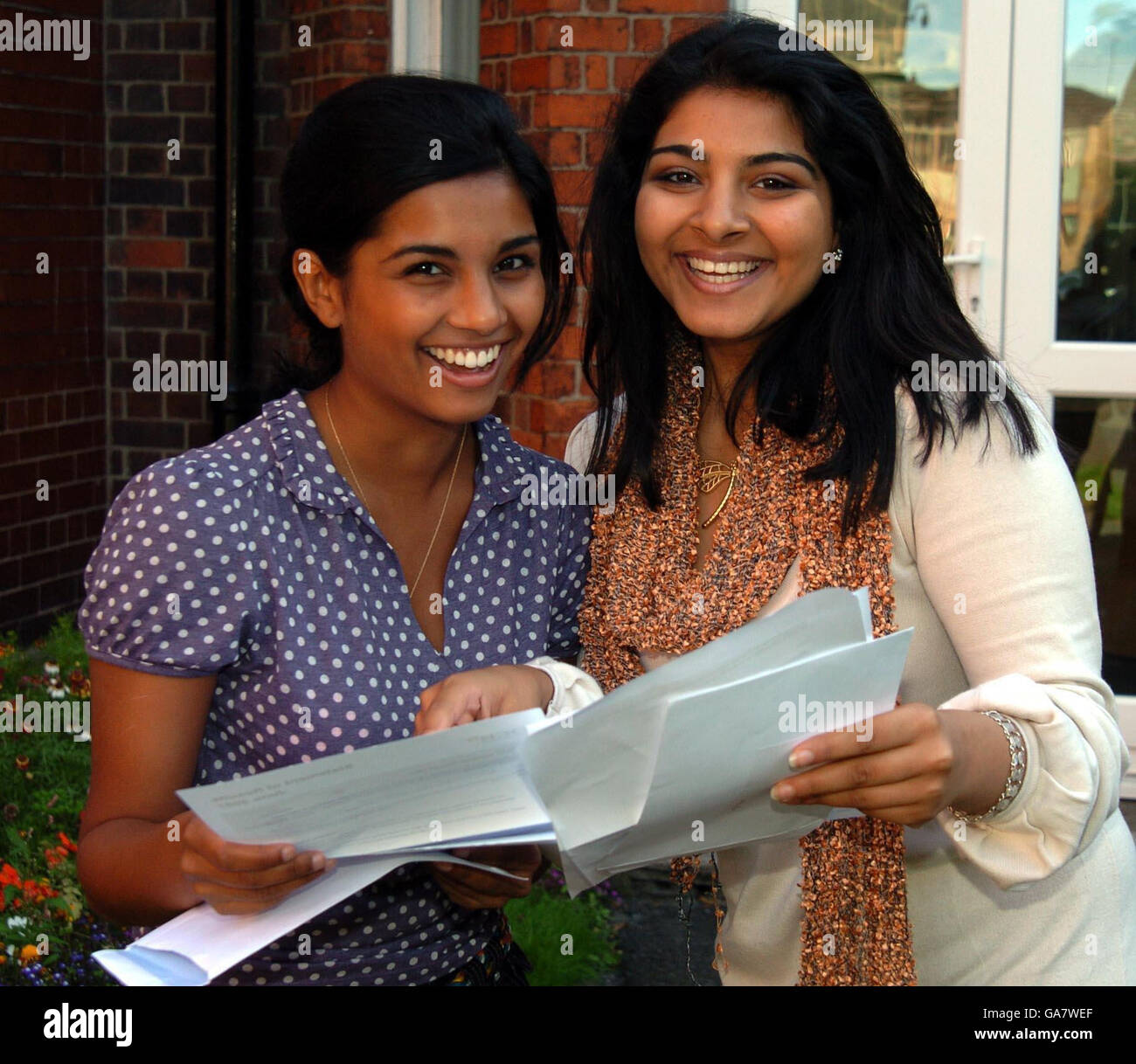(Left to right) Mitu Shrotri and Mariyh Selmi celebrate their 8 A*s and ...