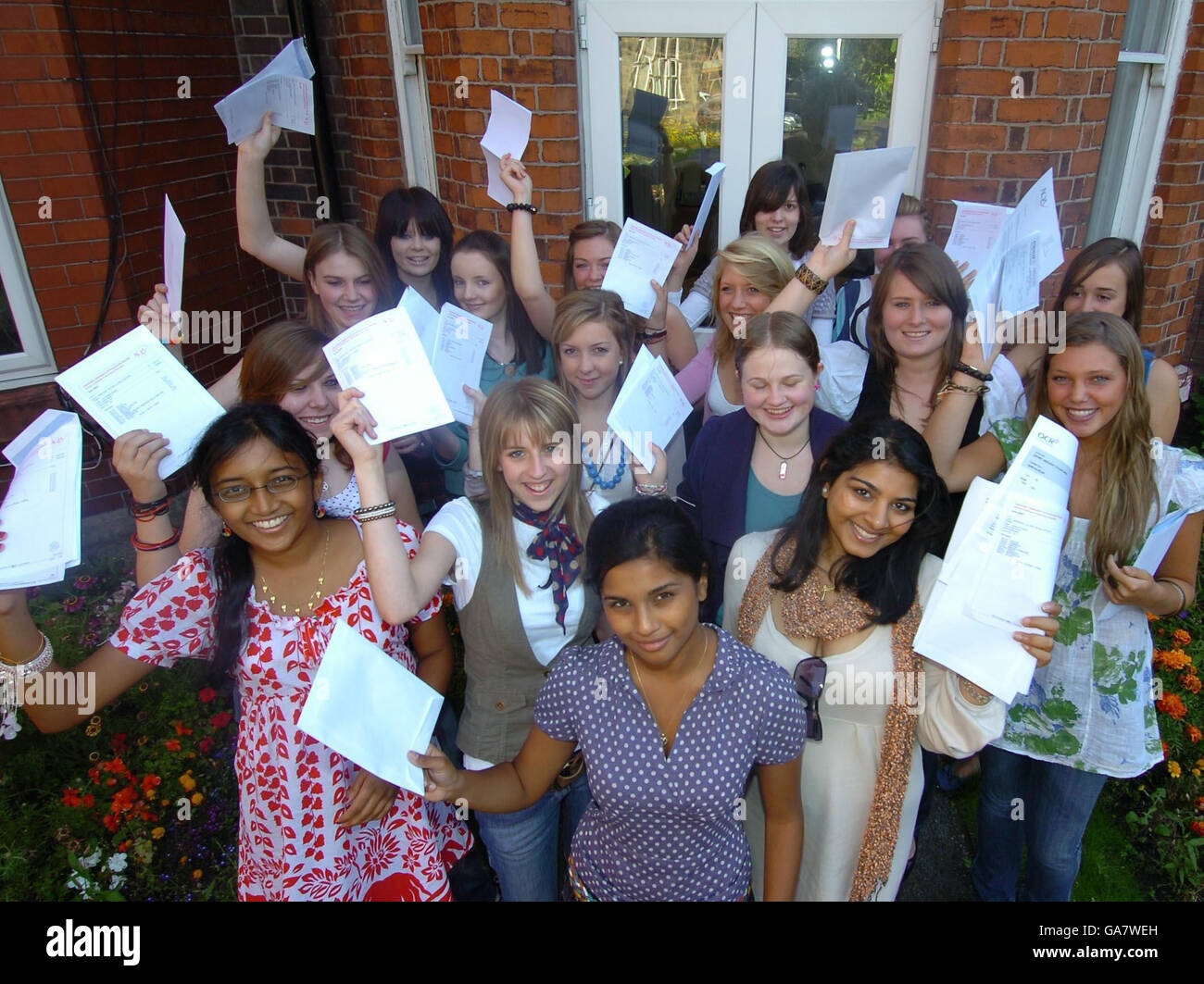 GCSE results day Stock Photo - Alamy