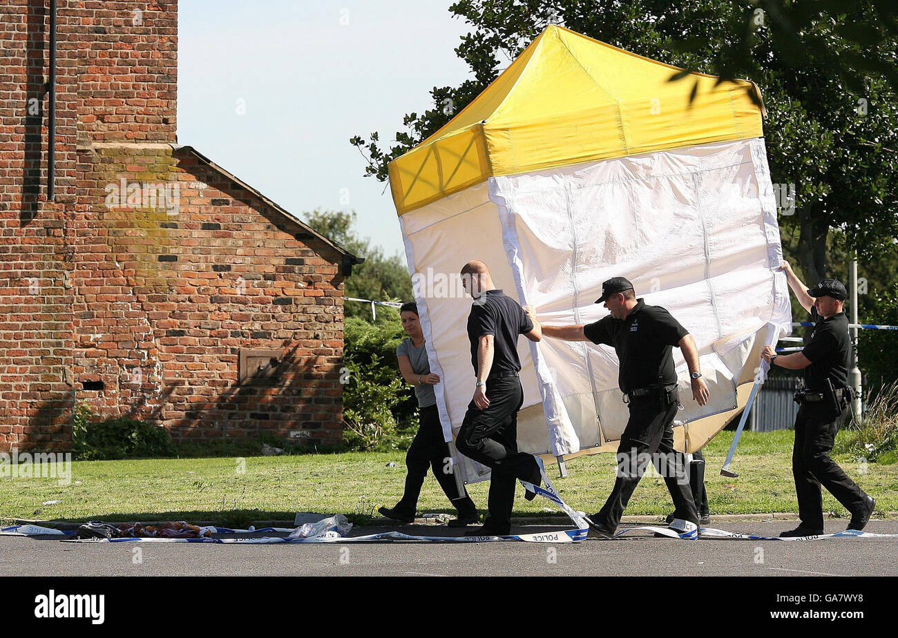 Police officers at the scene outside outside the Fir Tree pub in ...