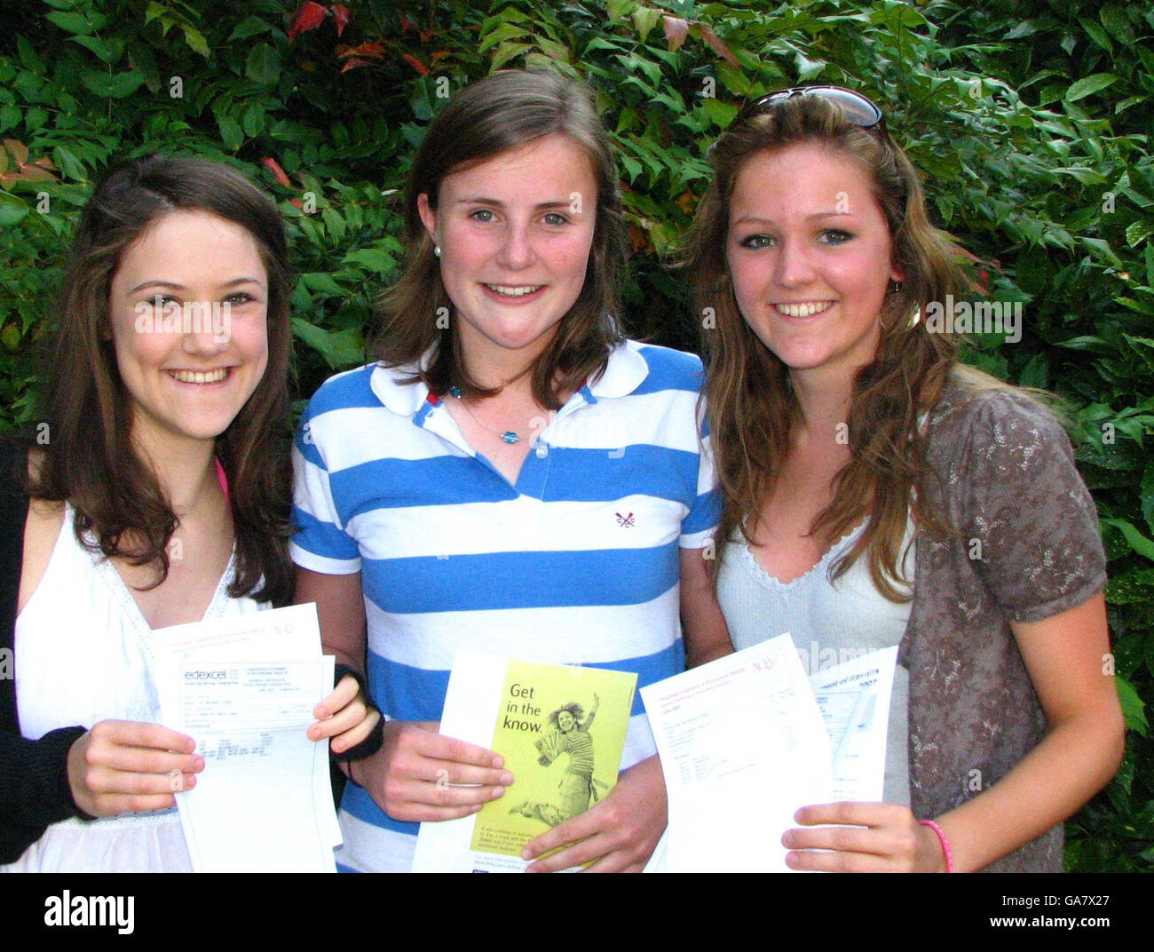 Students from The Maynard School in Exeter (left to right) Marie ...