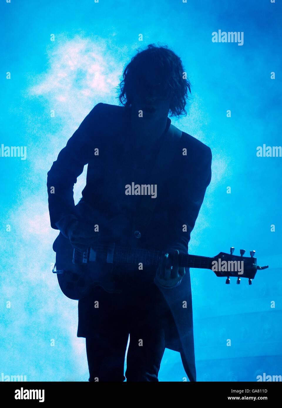 Johnny Borrell of Razorlight performs on the Main Stage at the 2007 ...