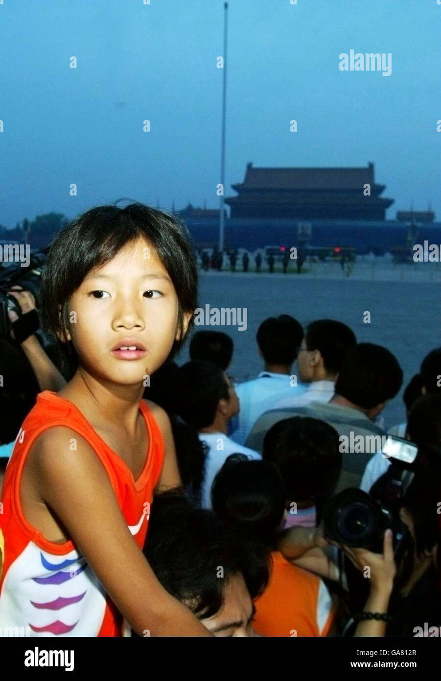 Eight-Year-Old Child Runs Across China Stock Photo - Alamy