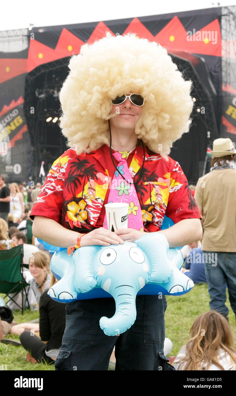 Carling Reading Festival 2007. A festival goer at the 2007 Carling ...