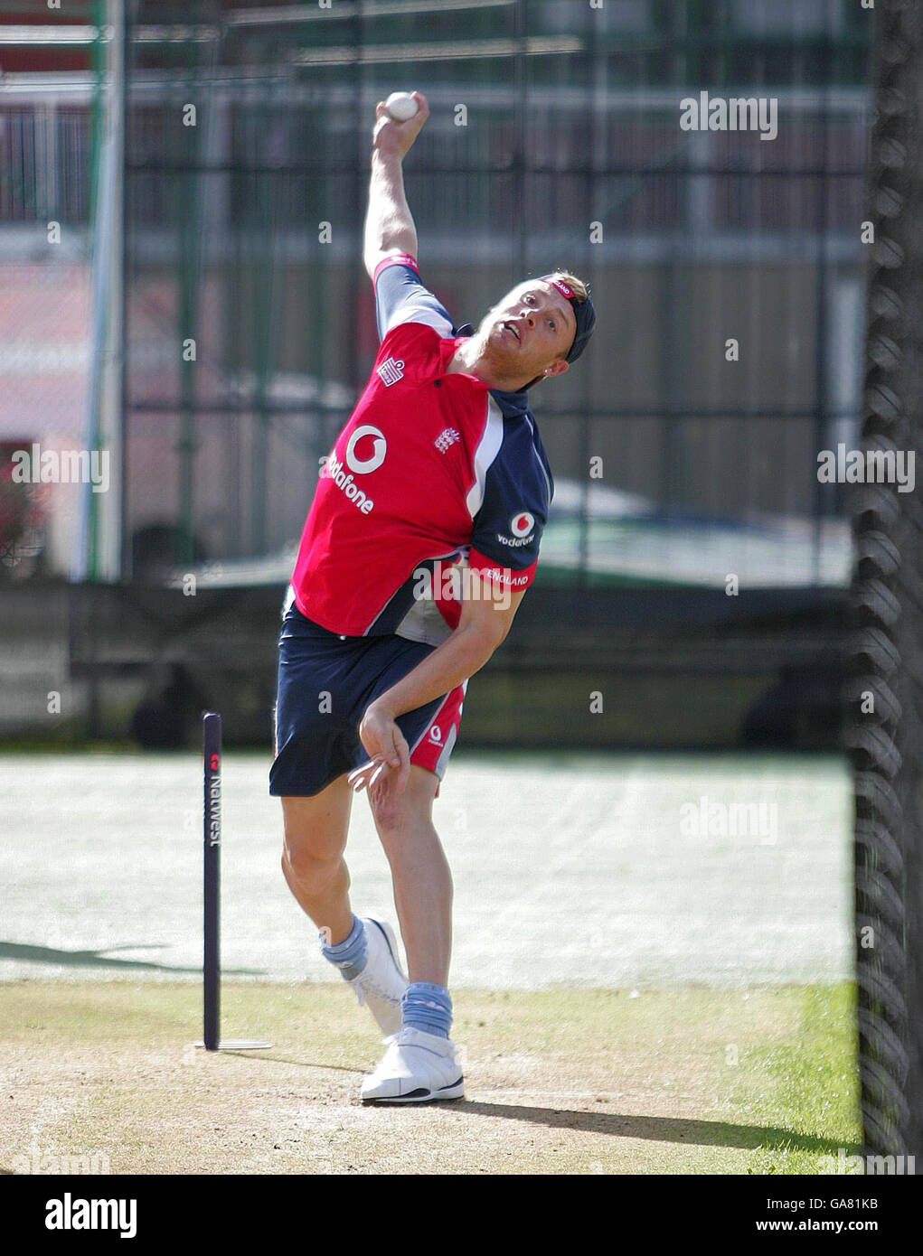 England's Andrew Flintoff during a training session at Old Trafford ...