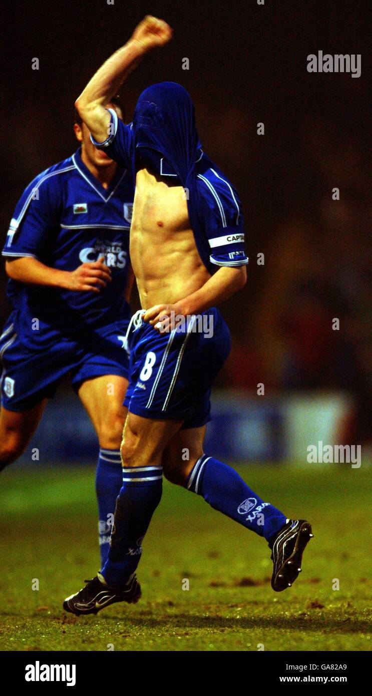 Jason Kavanagh the Cardiff City captain celebrates after scoring the ...