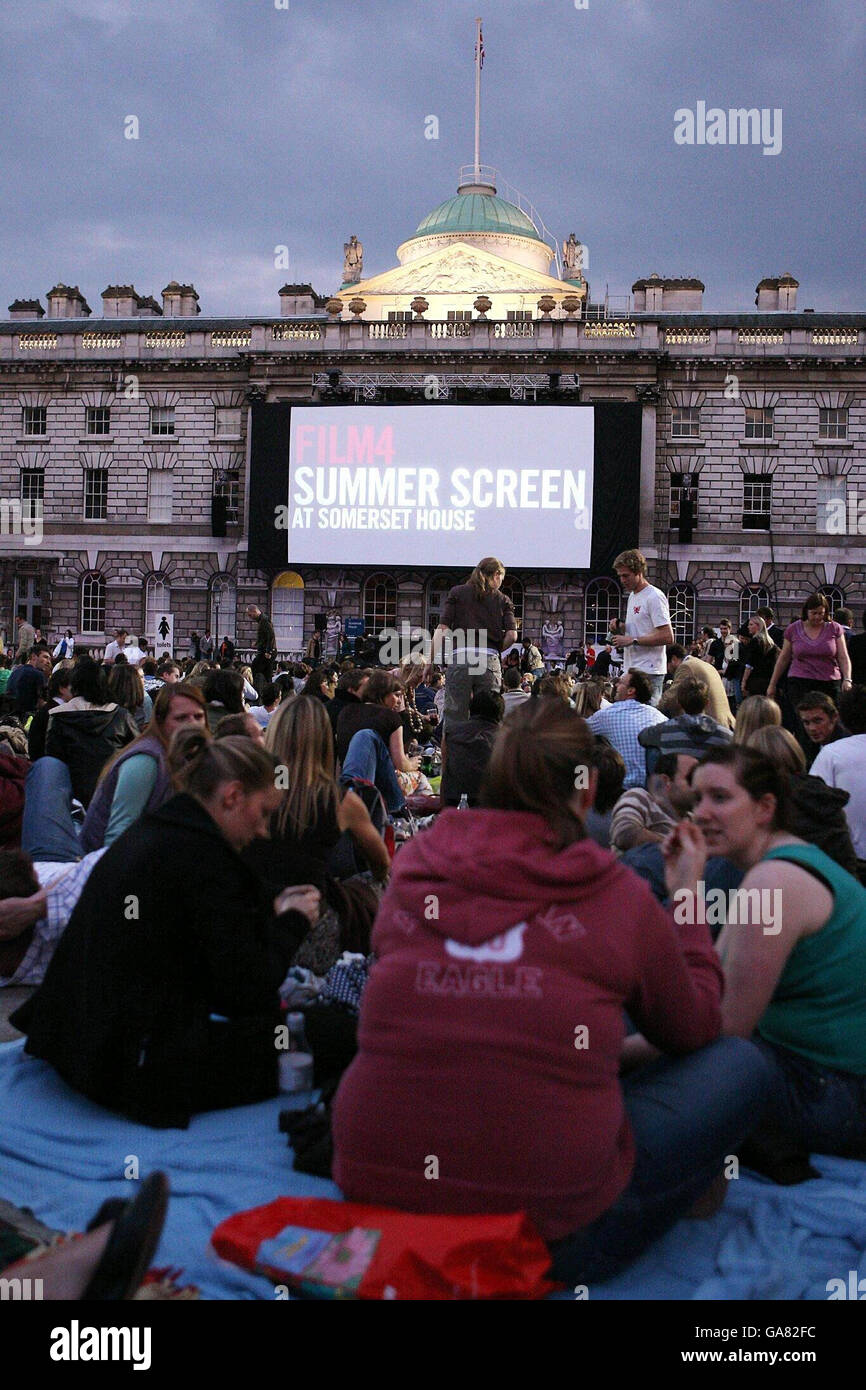 Crowds at the Film4 Summer Screening of Knocked Up, at Somerset House ...