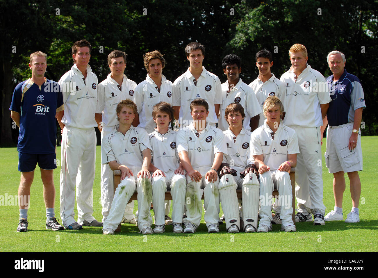 Surrey Academy team group. L-R, Back Row: Gareth Townsend, Luc Durandt ...