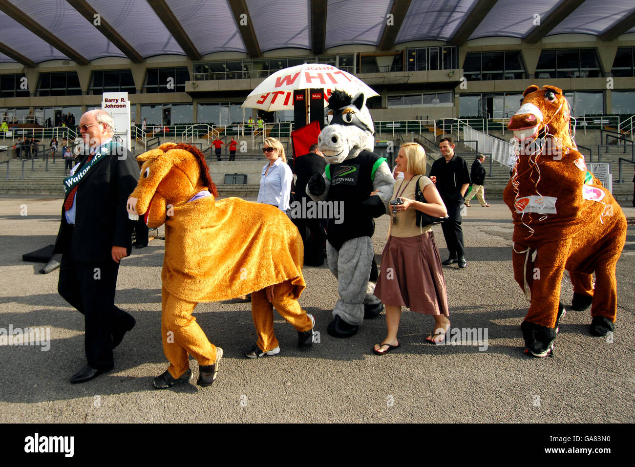 Horse Racing - PFA & Elmbridge Night - Sandown Park. Pantomime horses ...