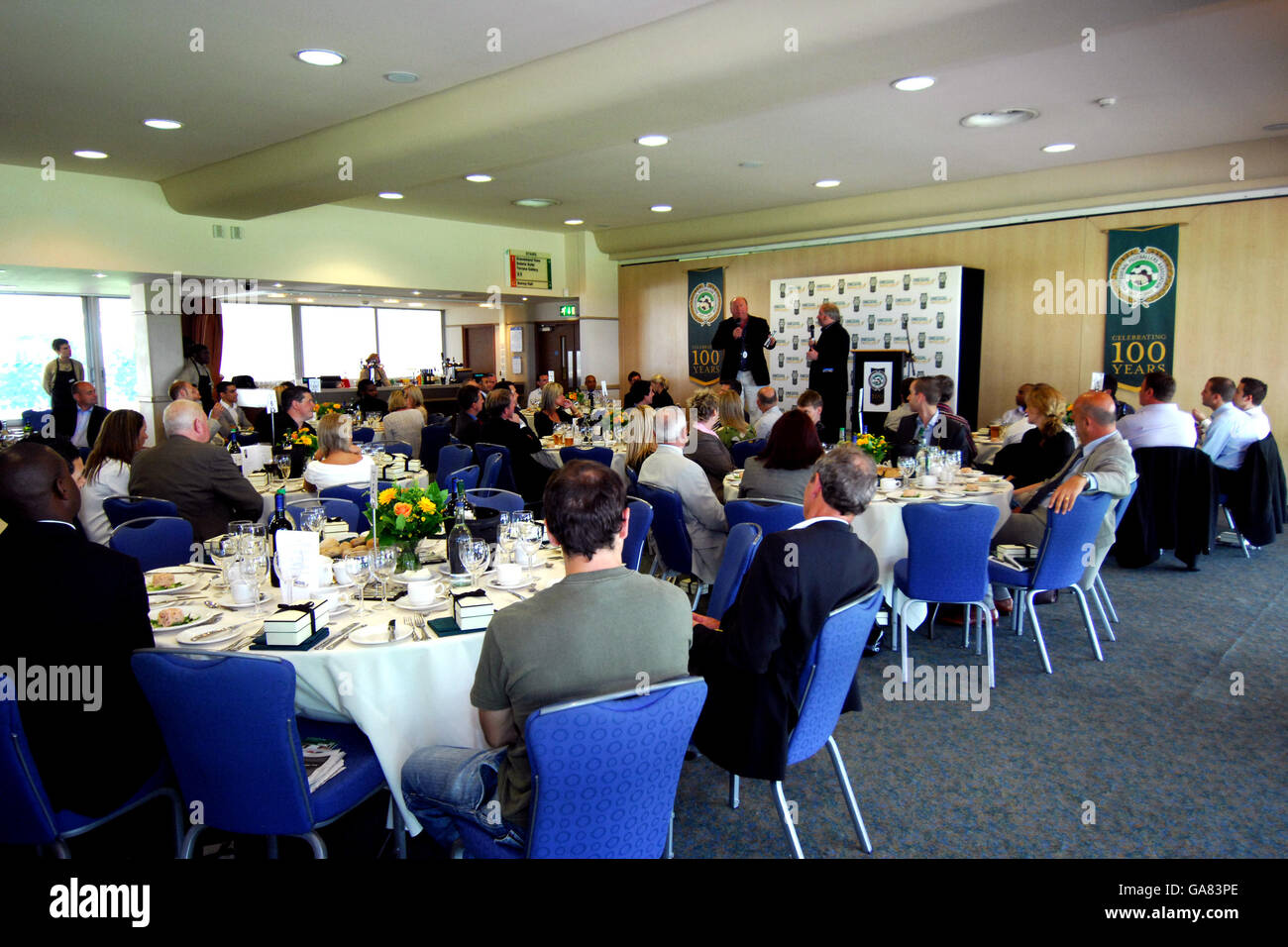 Horse Racing - PFA & Elmbridge Night - Sandown Park. Racegoers enjoy a ...