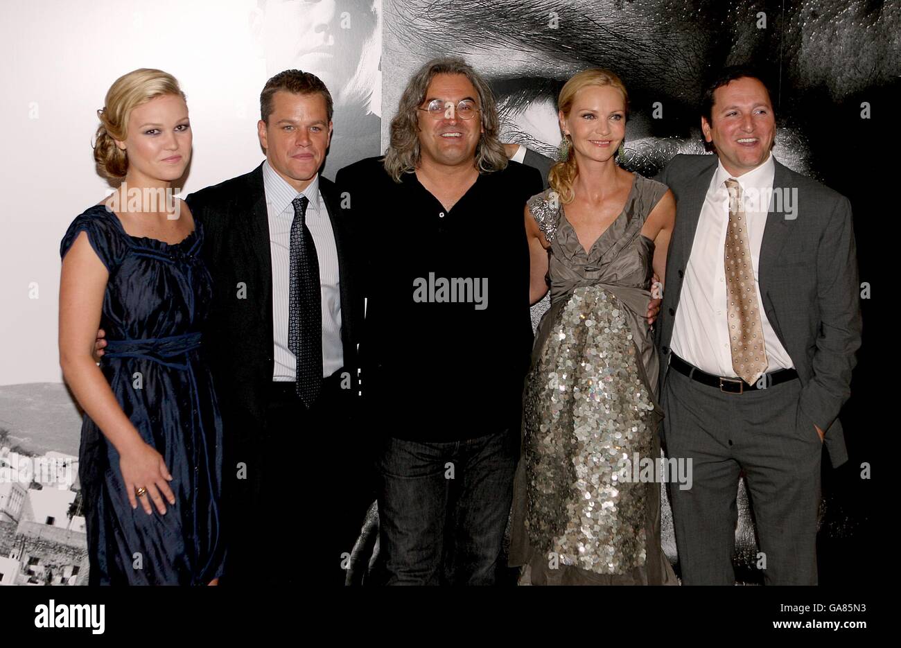 Julia Stiles, Matt Damon, Paul Greengrass, Joan Allen and Tony Gallop ...