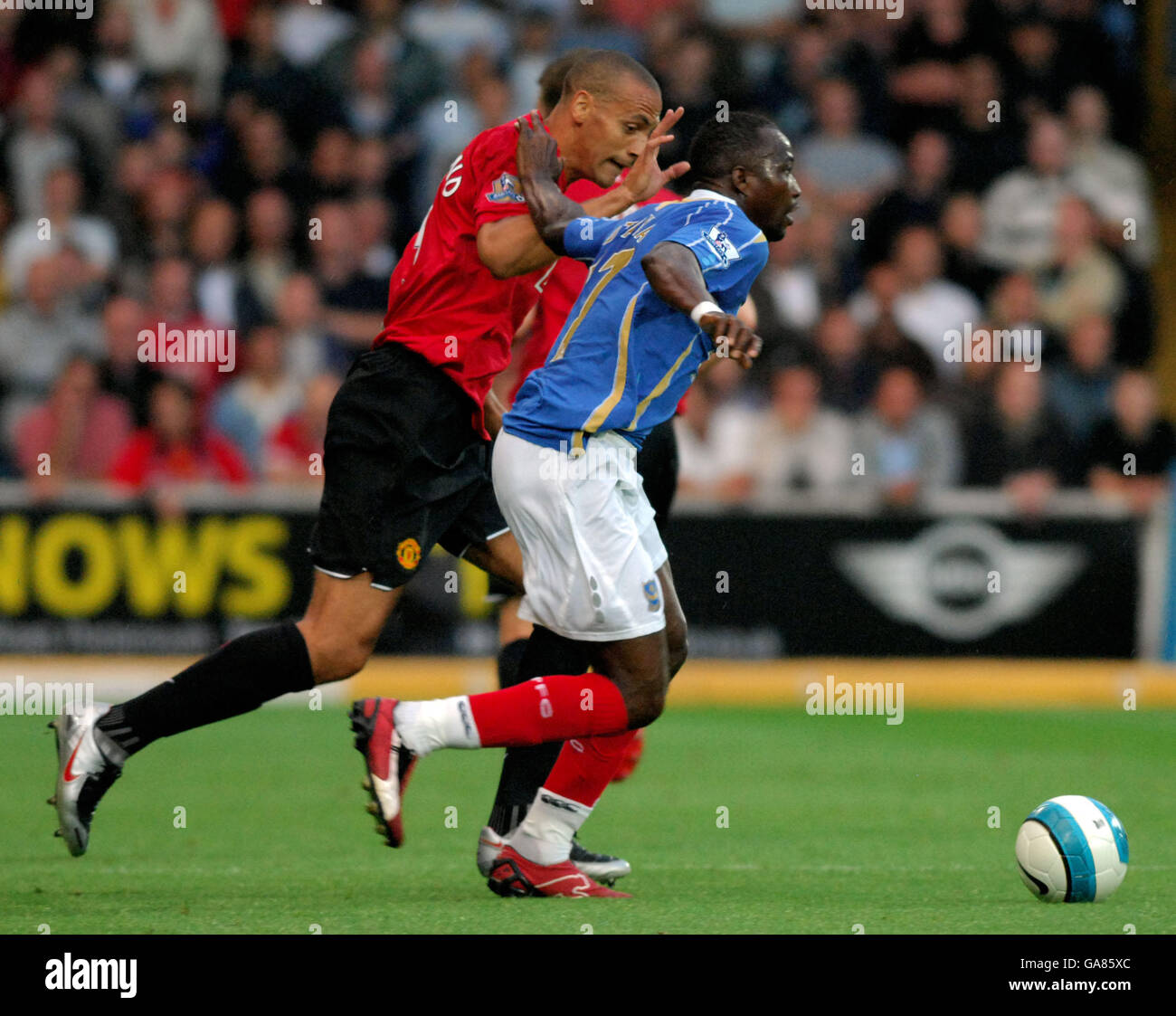 Portsmouths john utaka and manchester uniteds rio ferdinand hi-res ...